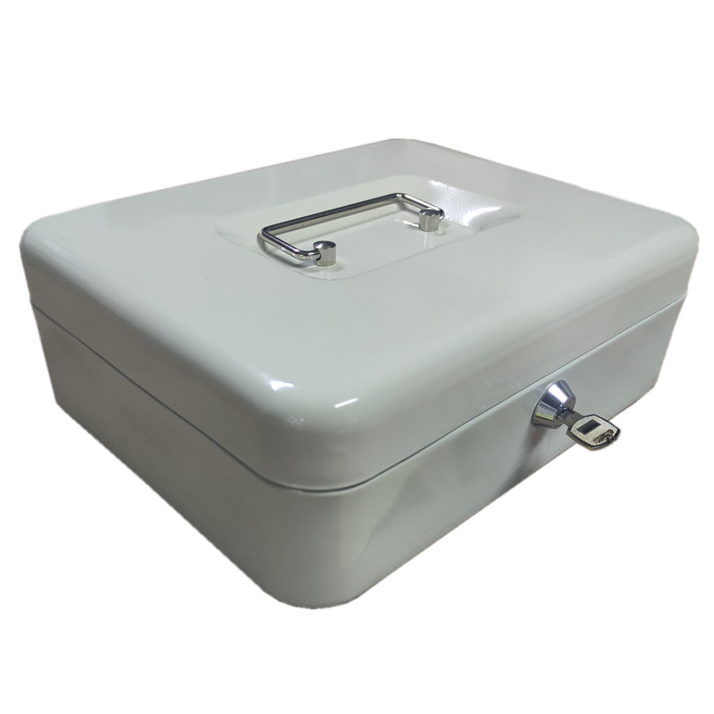 iSAFE CB-LRG Metal Cash Box Large Size with Key Lock and handle (Beige ...