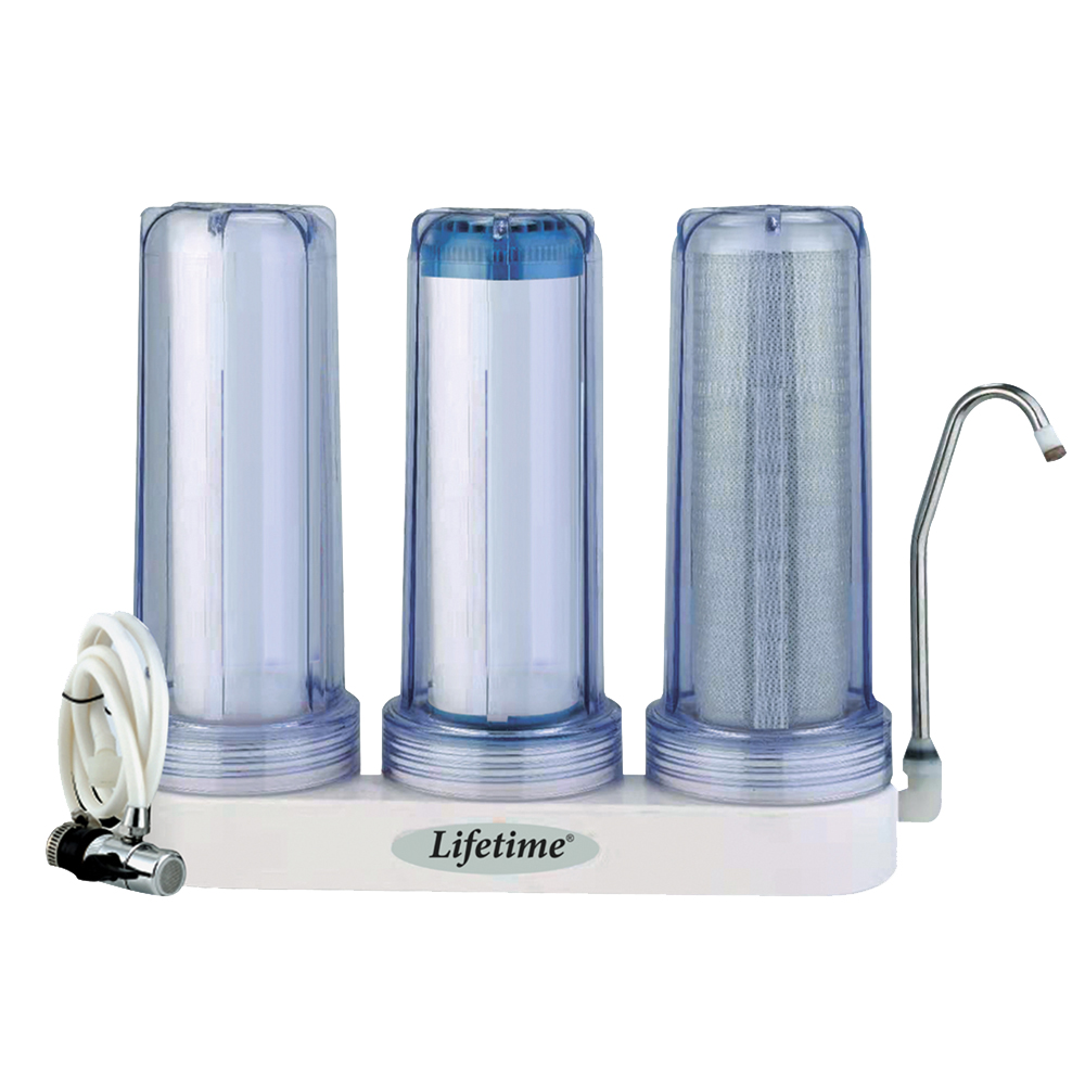 LIFETIME LWF03SAK 3 STAGE WATER PURIFIER FILTRATION SYSTEM, PP/UDF-10 ...