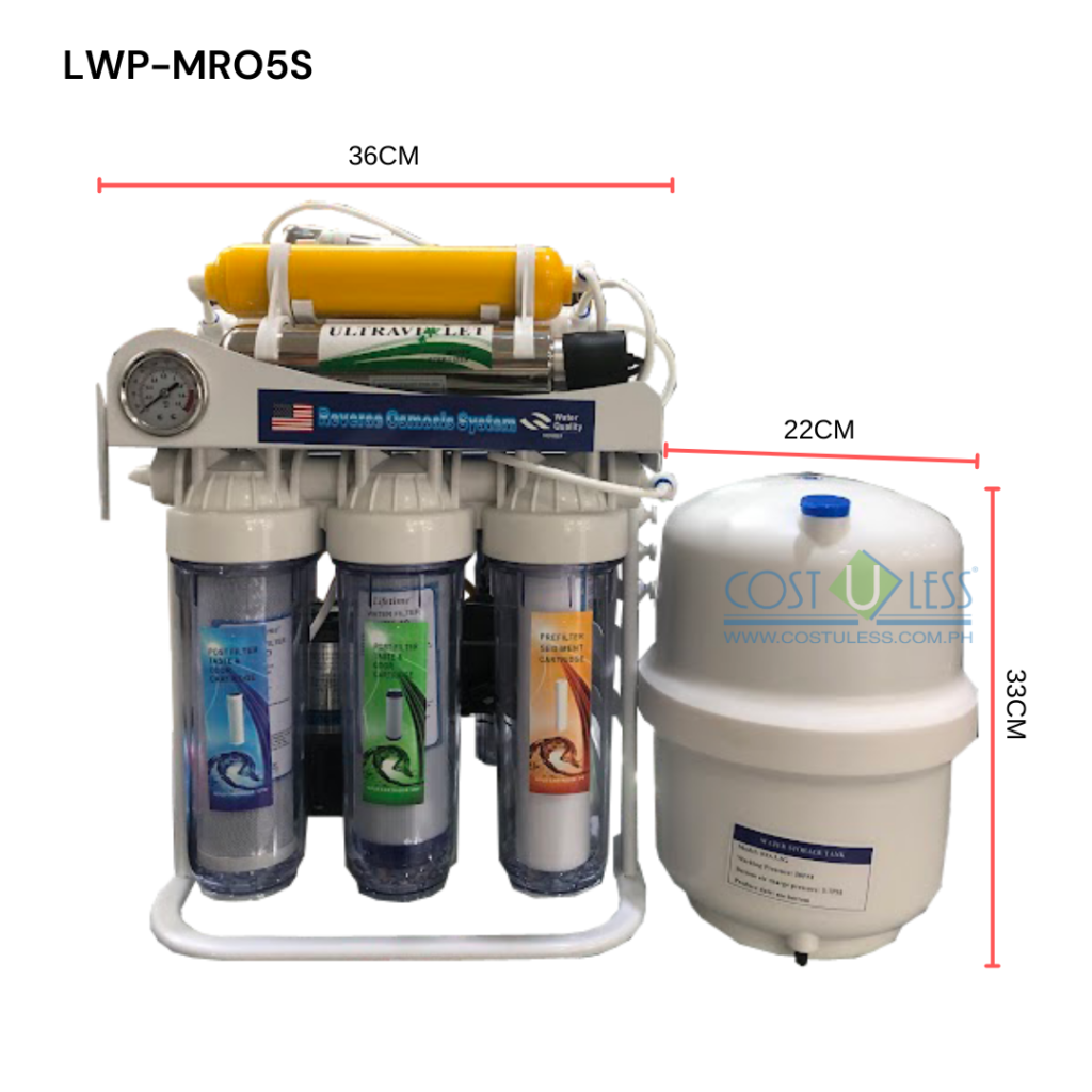 LIFETIME LWP-MRO5S 5 STAGE MINERAL WATER PURIFIER REVERSE OSMOSIS ...