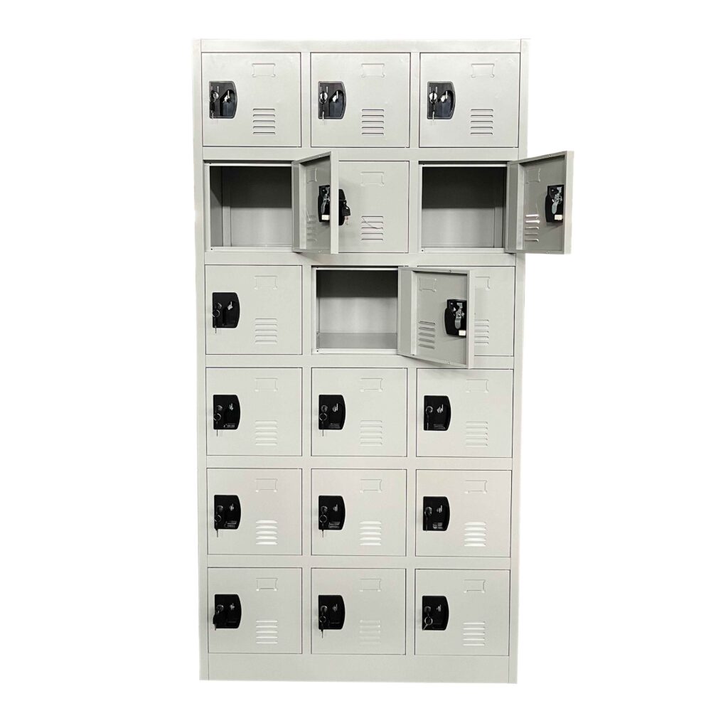 ERGODYNAMIC SL-18D GRY 18 DOORS STEEL LOCKER – Cost U Less | Total ...