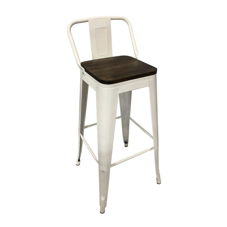 Sumo TLXBRWD75 All Steel Tolix Bar Stool with Backrest & WOOD on Seater ...